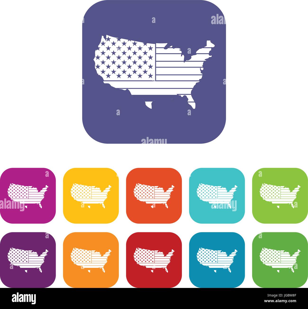 American map icons set flat Stock Vector Image & Art - Alamy