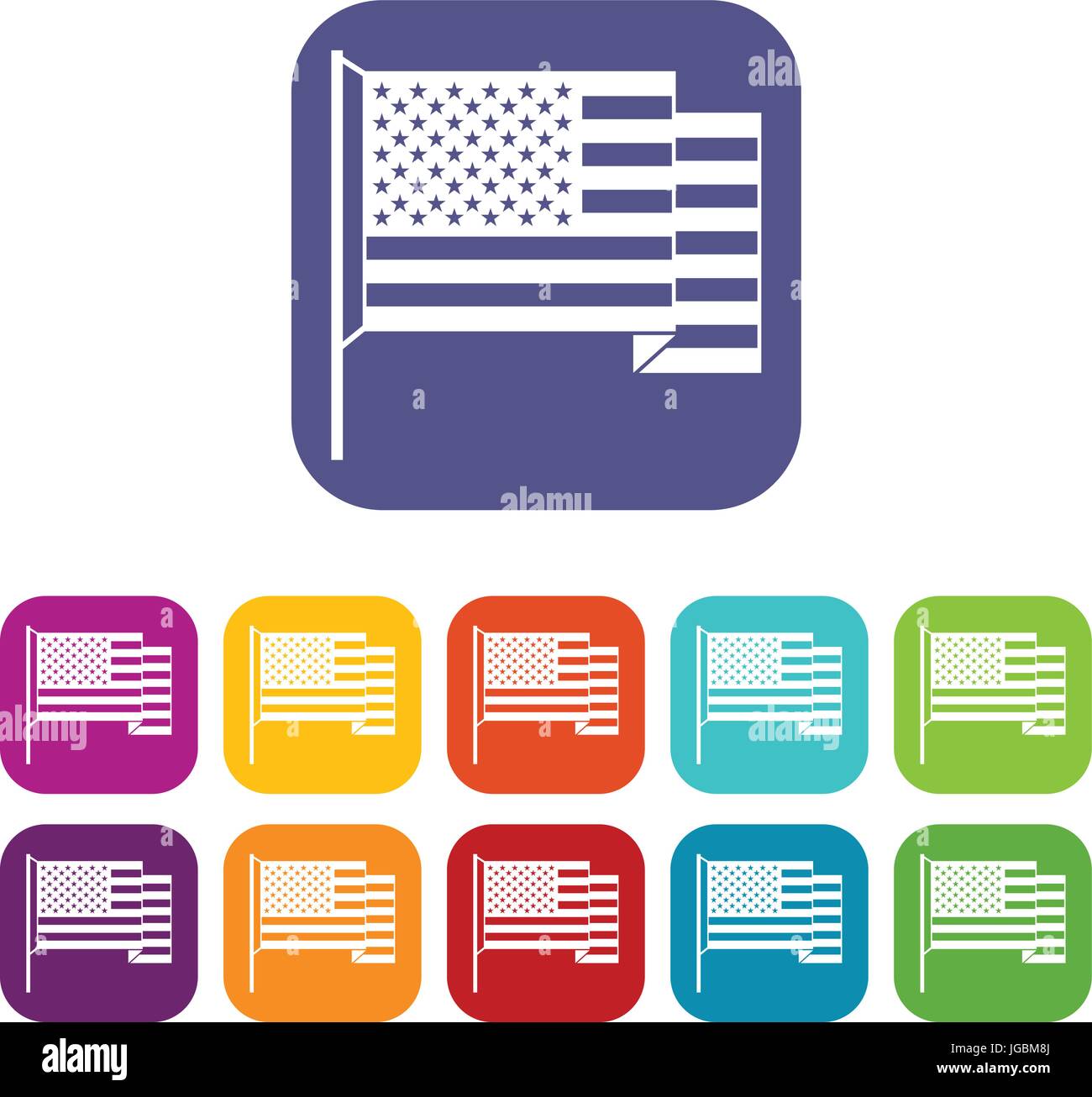 American flag icons set flat Stock Vector Image & Art - Alamy