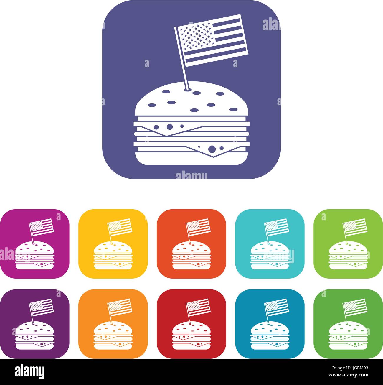 Hamburger icons set flat Stock Vector Image & Art - Alamy