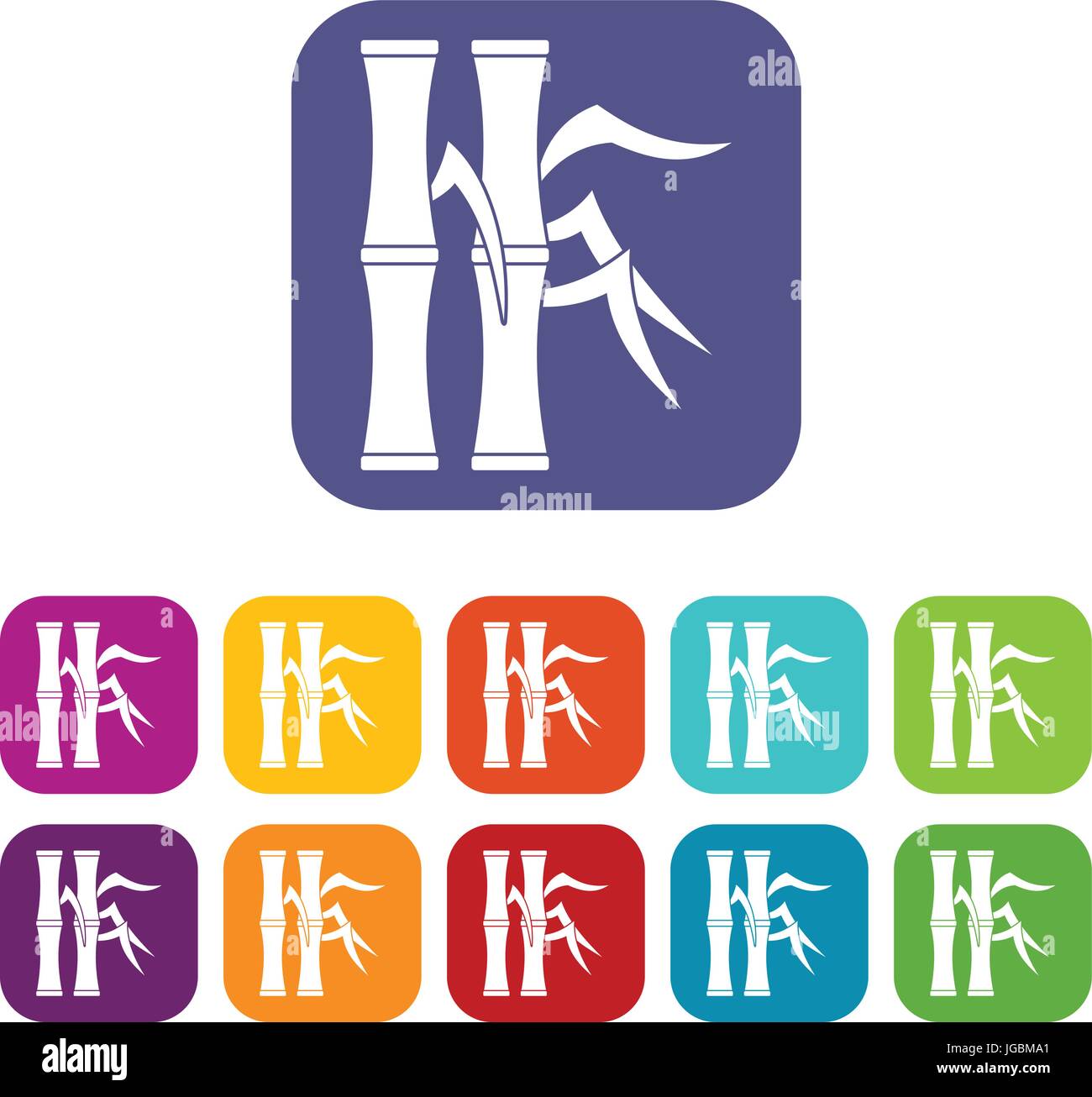 Bamboo stems icons set flat Stock Vector Image & Art - Alamy