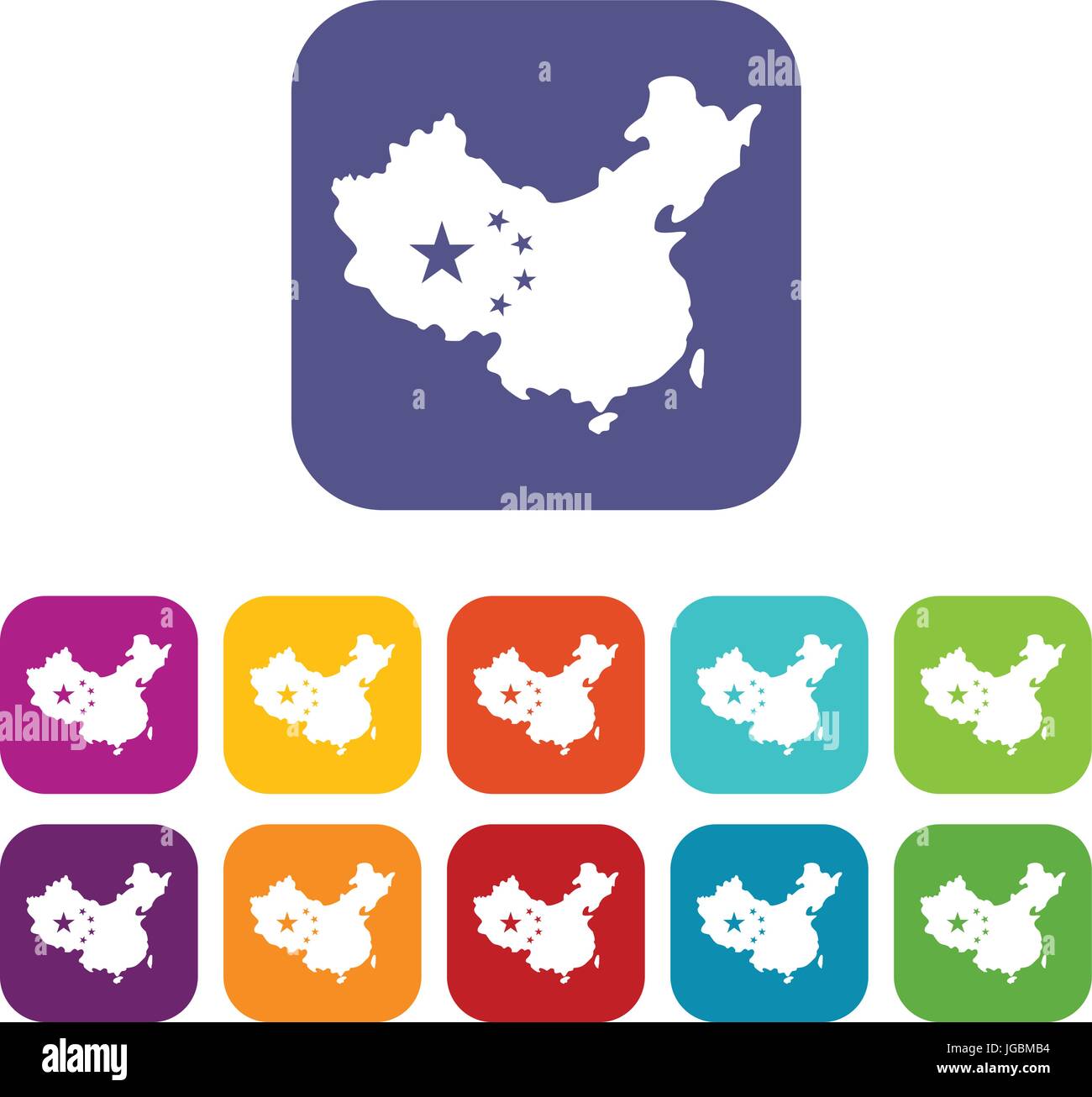 Map of China icons set flat Stock Vector Image & Art - Alamy