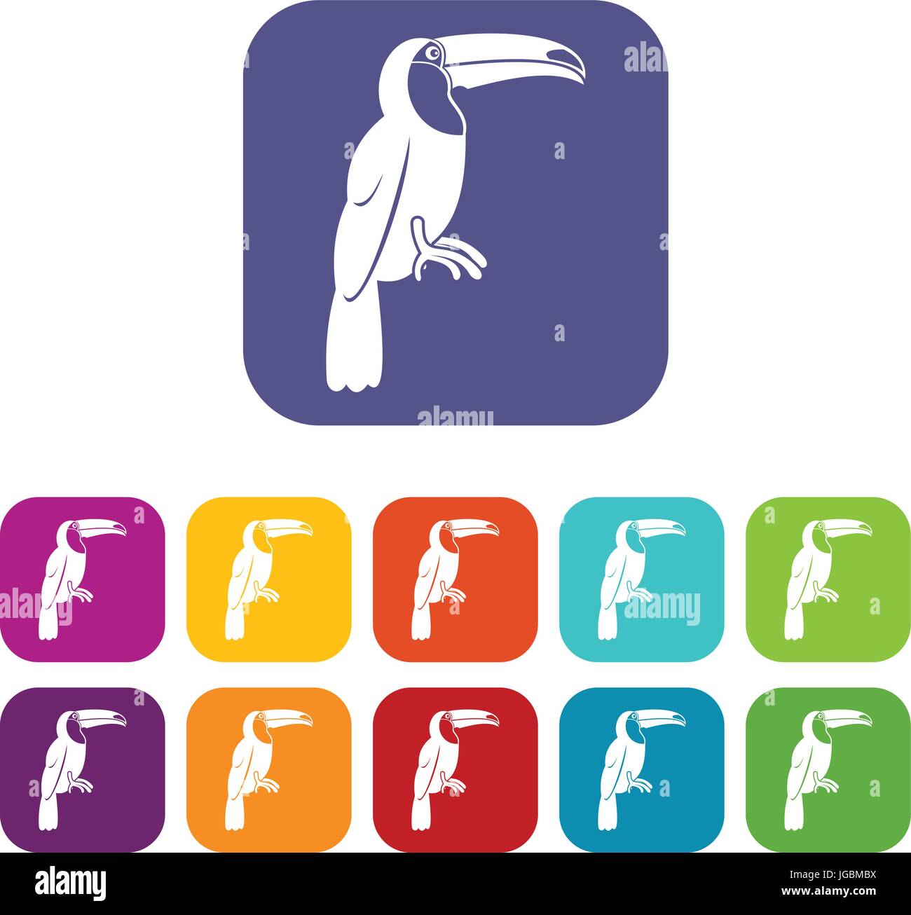 Brazilian toucan icons set flat Stock Vector Image & Art - Alamy