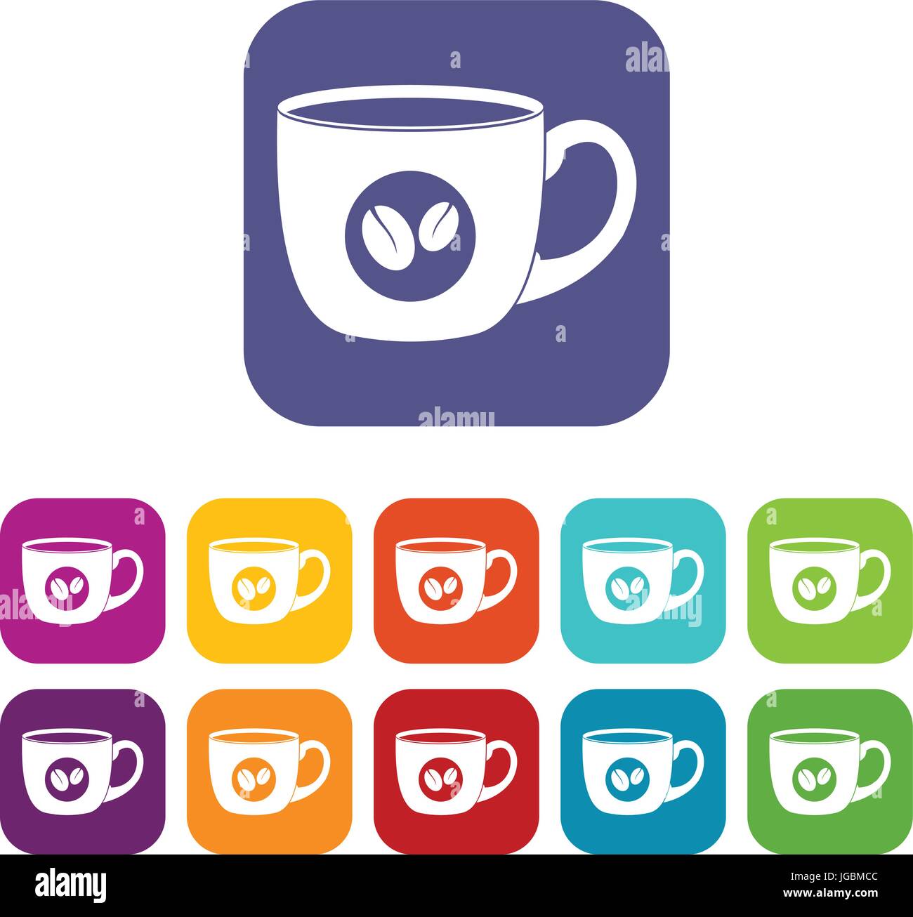 Cup of coffee icons set flat Stock Vector Image & Art - Alamy