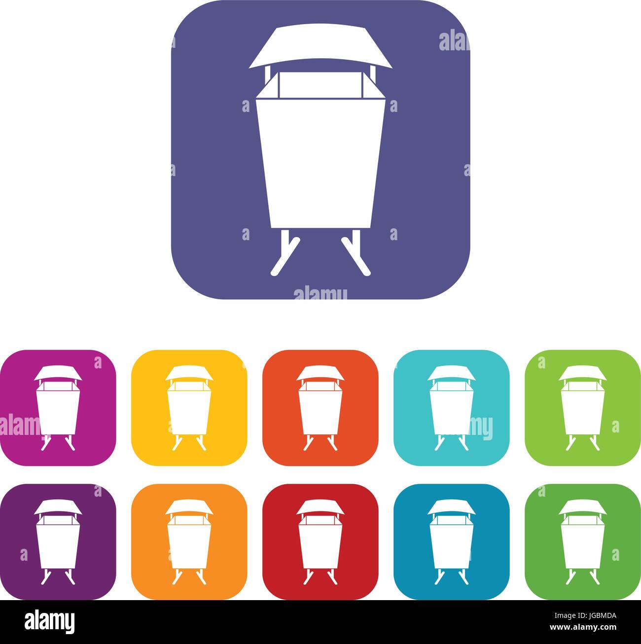 Litter waste bin icons set flat Stock Vector Image & Art - Alamy