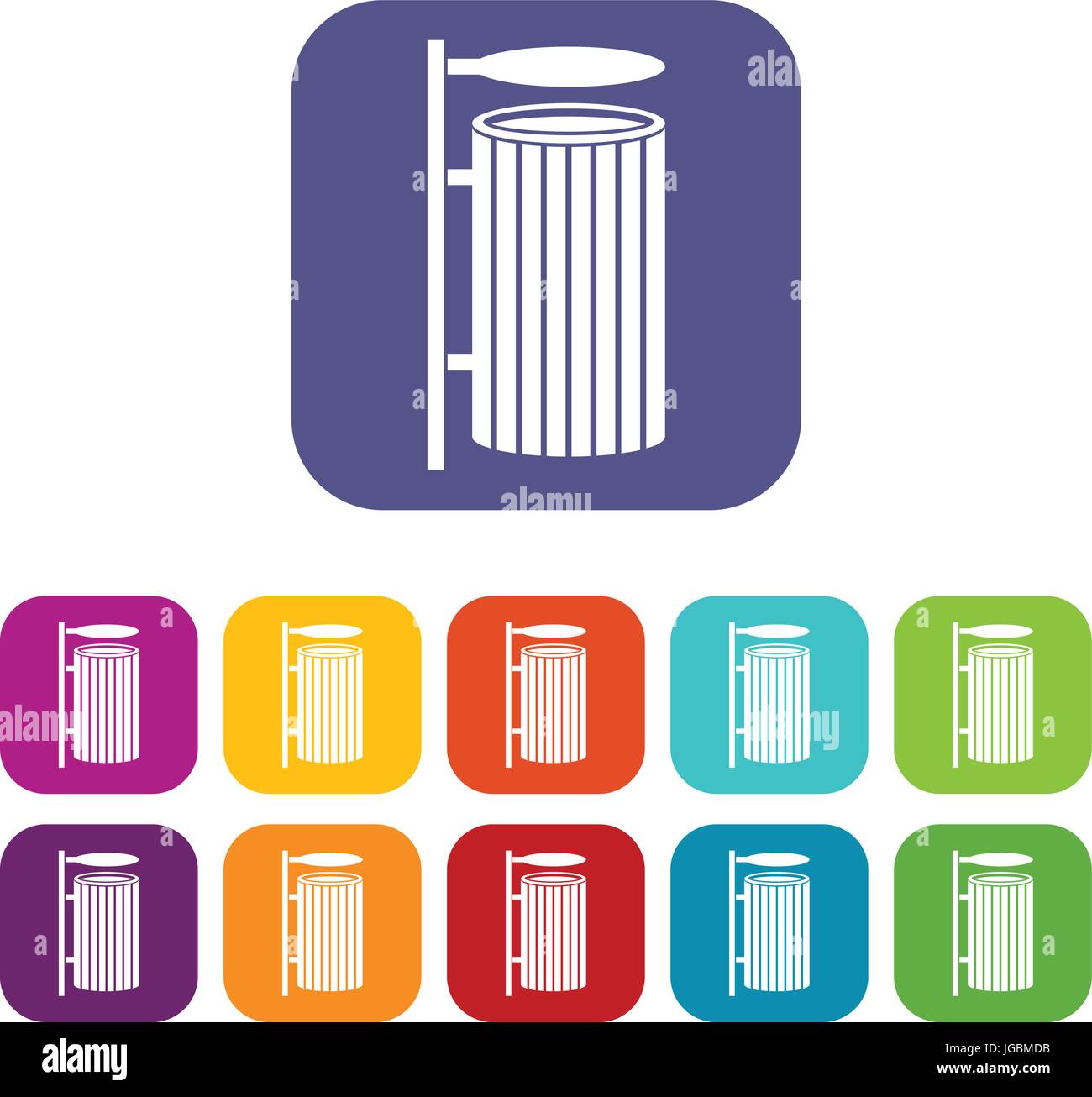 Public trash can icons set flat Stock Vector Image & Art - Alamy