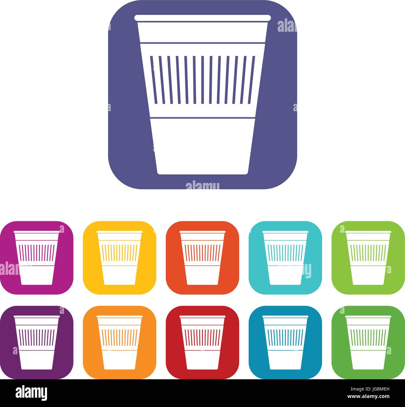 Plastic office waste bin icons set flat Stock Vector Image & Art - Alamy