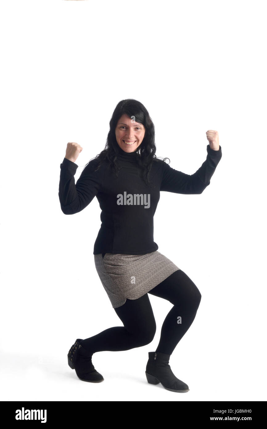 Middle age woman making Cut Out Stock Images & Pictures - Alamy