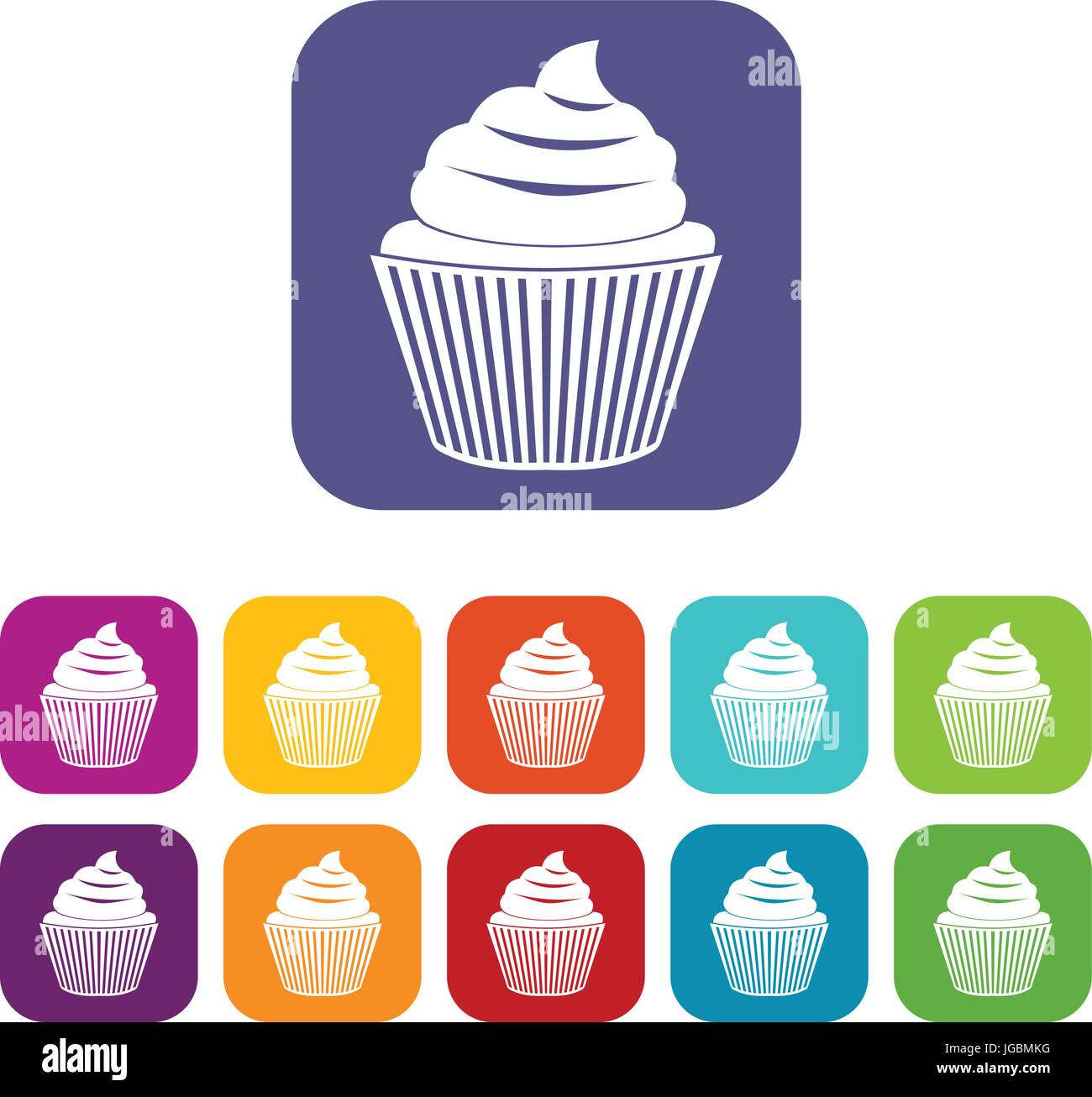 Cupcake icons set flat Stock Vector Image & Art - Alamy