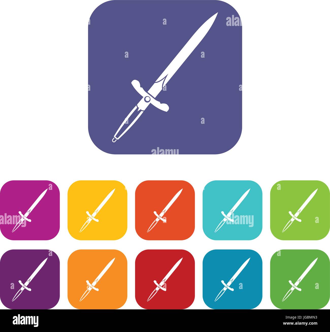 Sword icons set flat Stock Vector Image & Art - Alamy