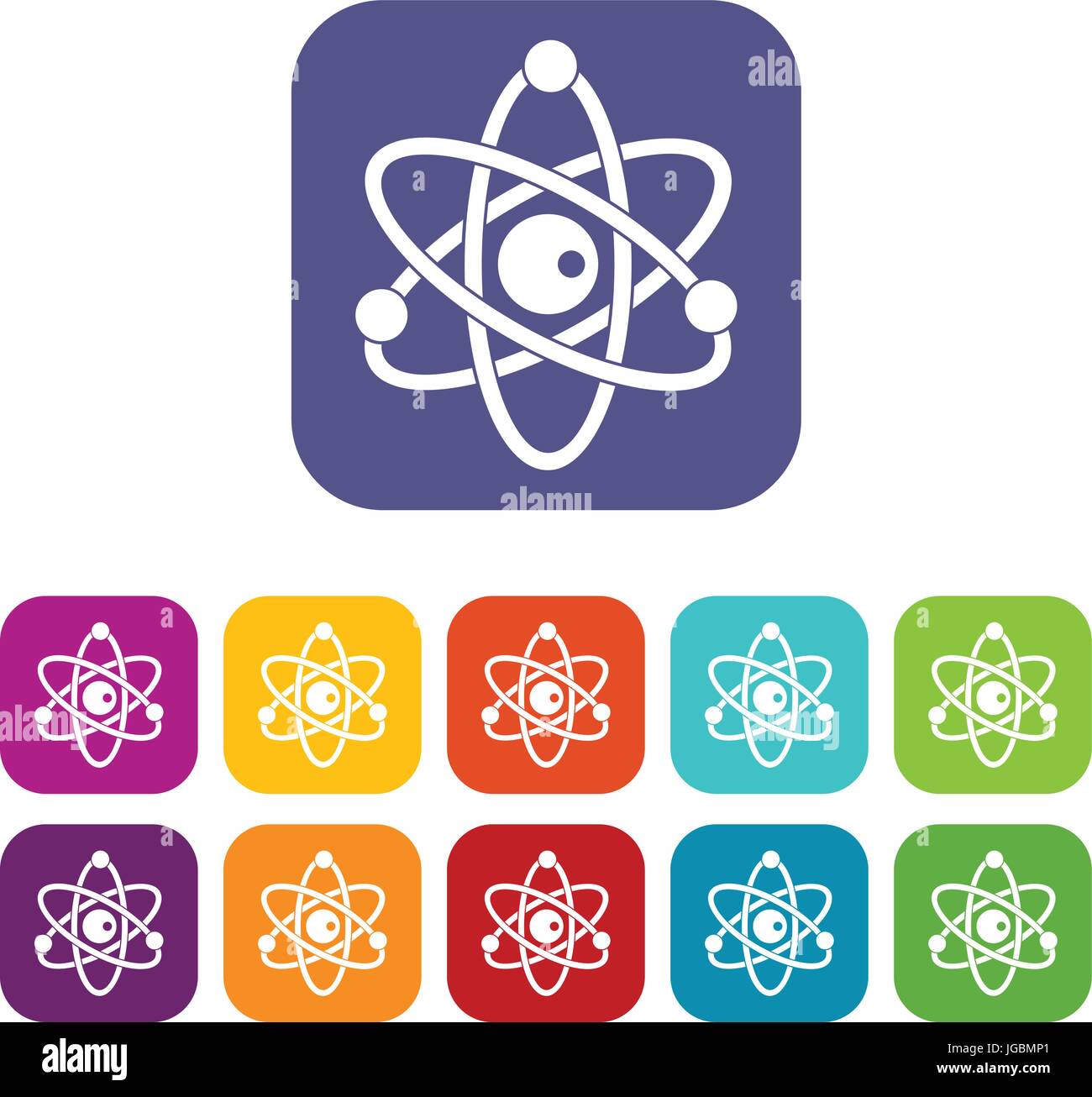 Atomic model icons set flat Stock Vector Image & Art - Alamy