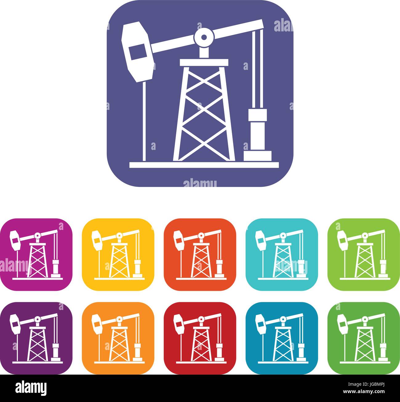 Oil derrick icons set flat Stock Vector Image & Art - Alamy