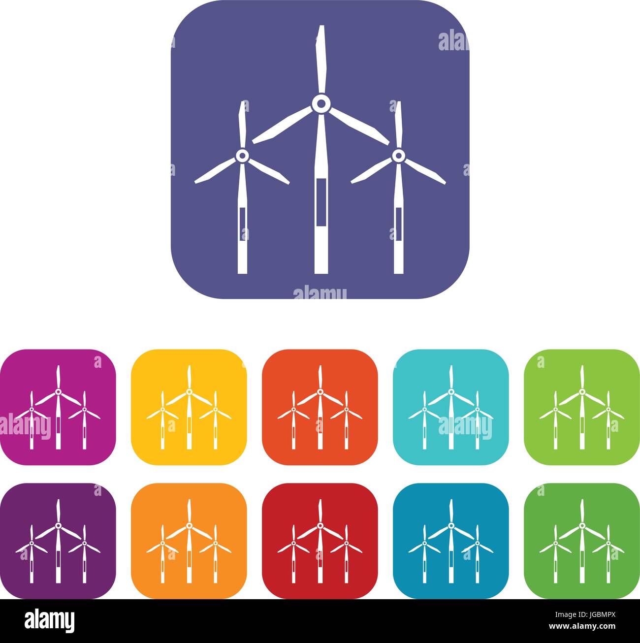 Wind generator turbines icons set flat Stock Vector Image & Art - Alamy