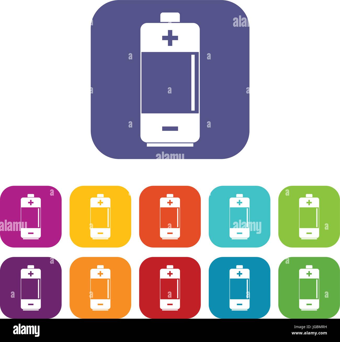 Alkaline battery icons set flat Stock Vector Image & Art - Alamy