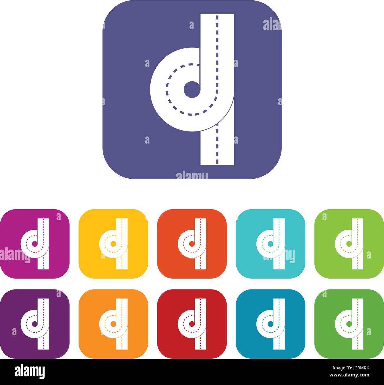 Road junction icons set flat Stock Vector Image & Art - Alamy