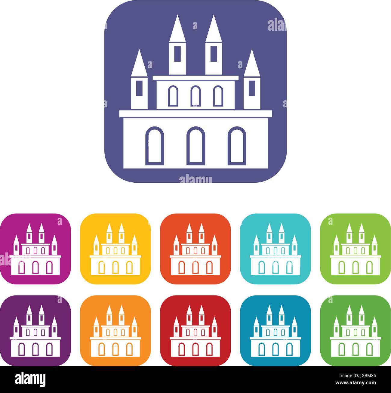 Medieval castle icons set flat Stock Vector Image & Art - Alamy