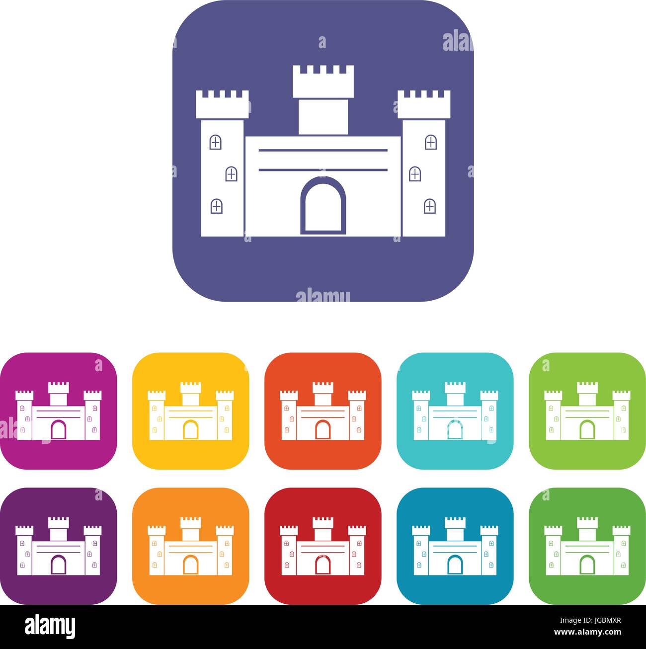 Medieval fortification icons set flat Stock Vector Image & Art - Alamy