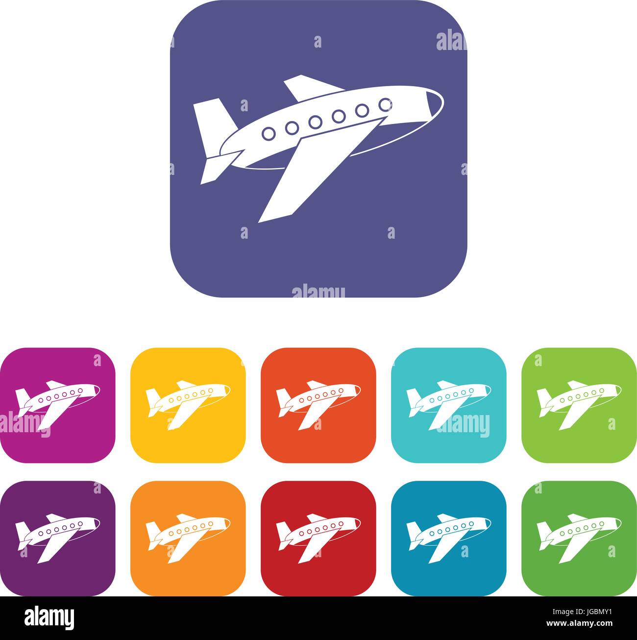 Airplane icons set flat Stock Vector Image & Art - Alamy