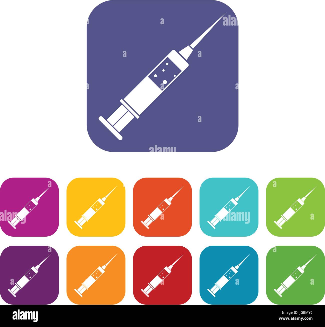 Injection syringe icons set flat Stock Vector Image & Art - Alamy