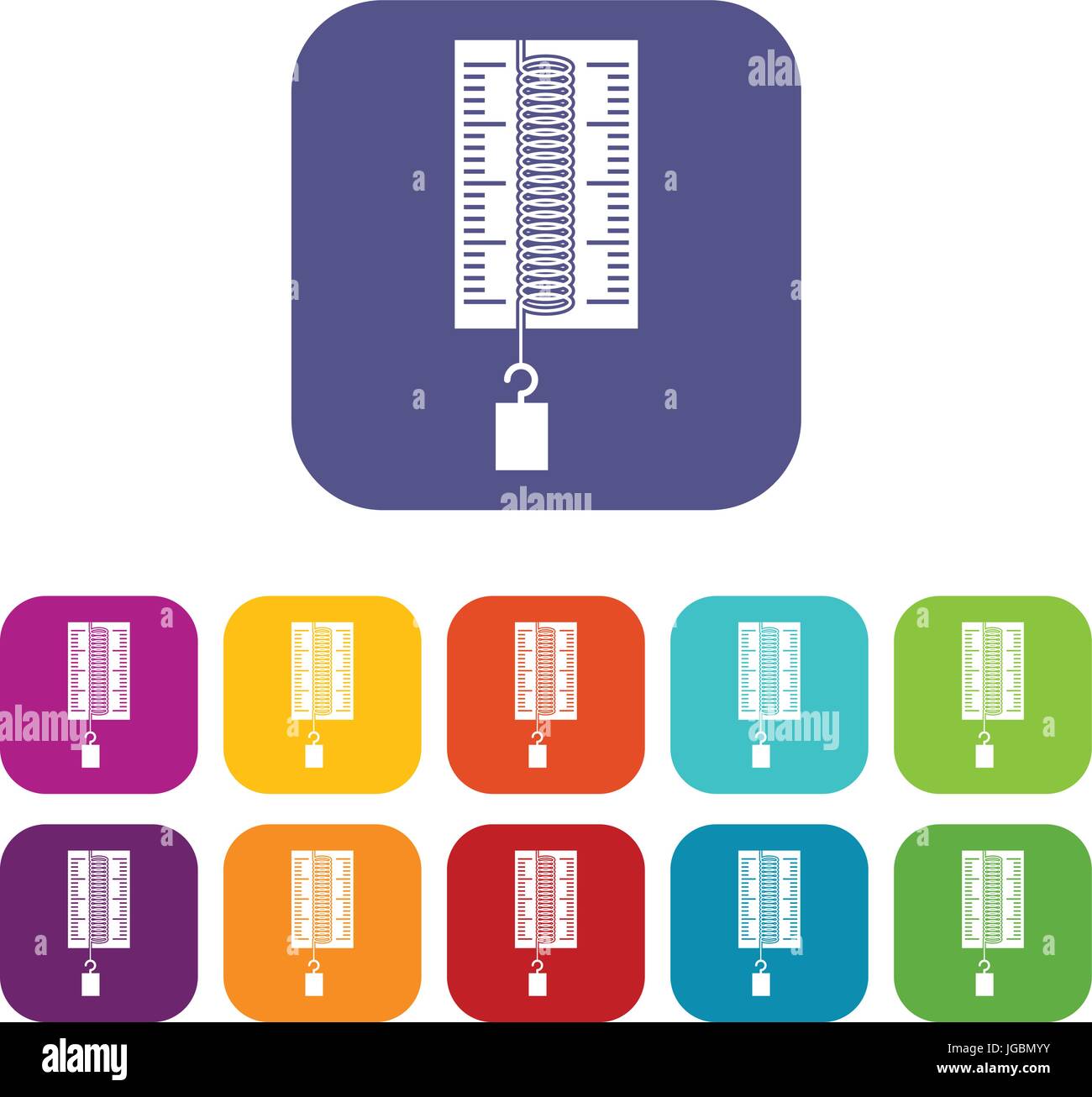 Physics dynamometer for laboratory work icons set Stock Vector Image ...