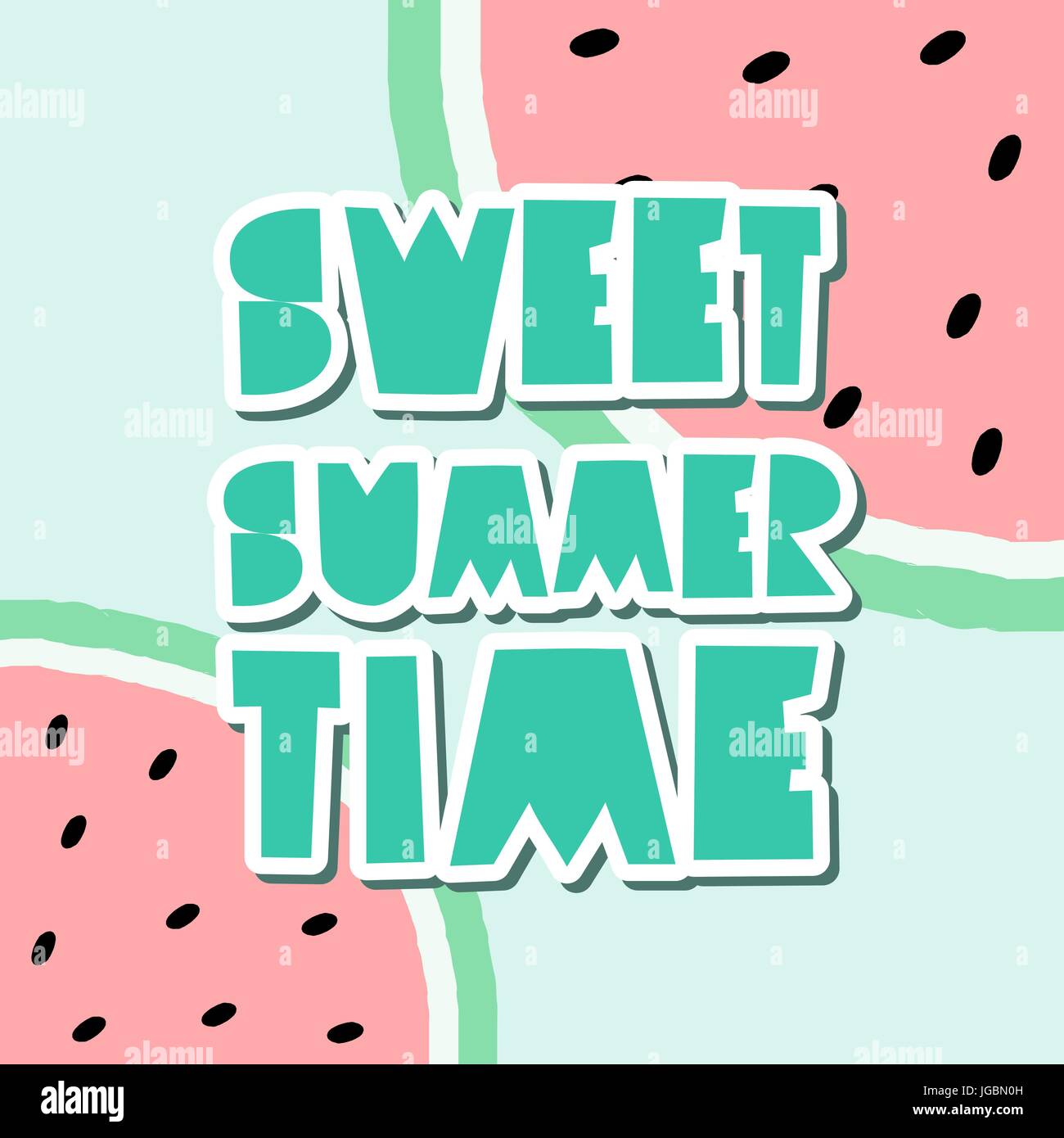 Retro typographic summer design with decorative geometric letters in ...