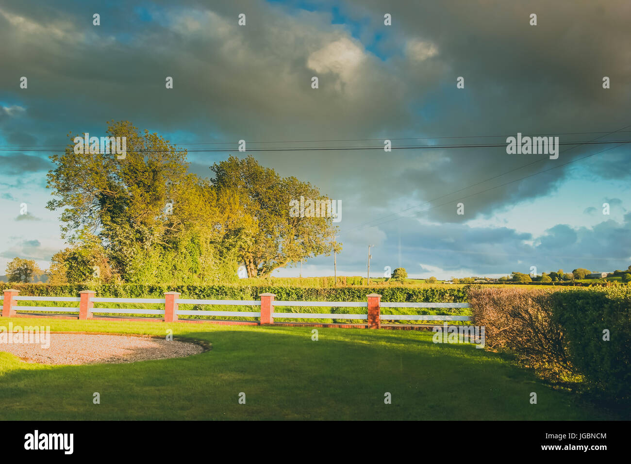 a bright sunny day at an Irish countryside Stock Photo - Alamy