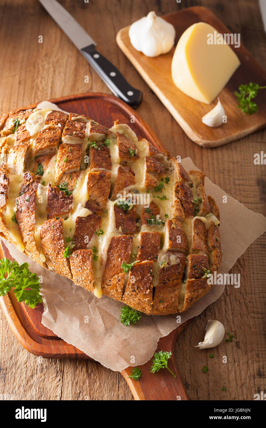 baked party bread with melted cheese butter herbs Stock Photo - Alamy
