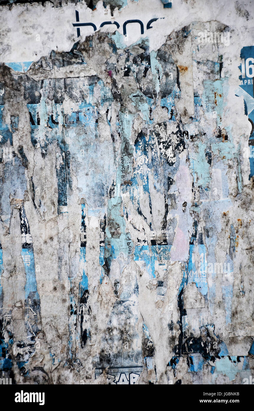 Grunge ripped poster background, texture of torn advertisement on an ...