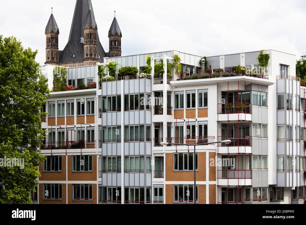 Europe, Germany, Cologne, houses in the old part of the town, street ...