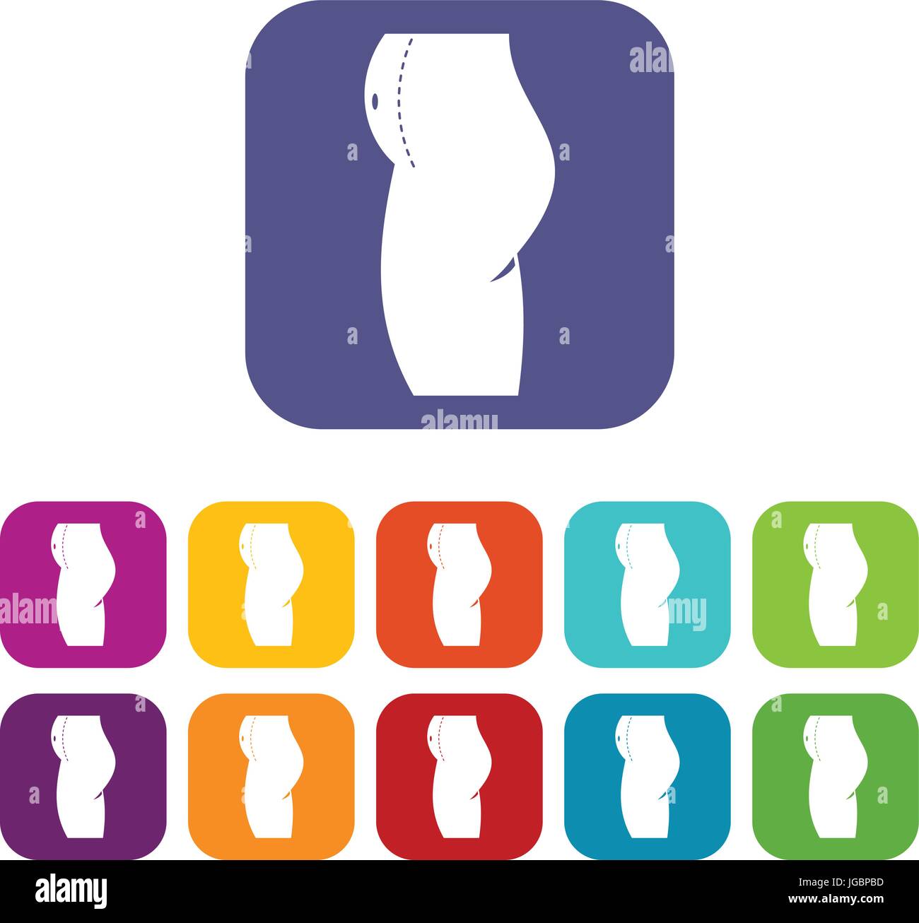 Woman prepared to belly surgery icons set flat Stock Vector Image & Art ...