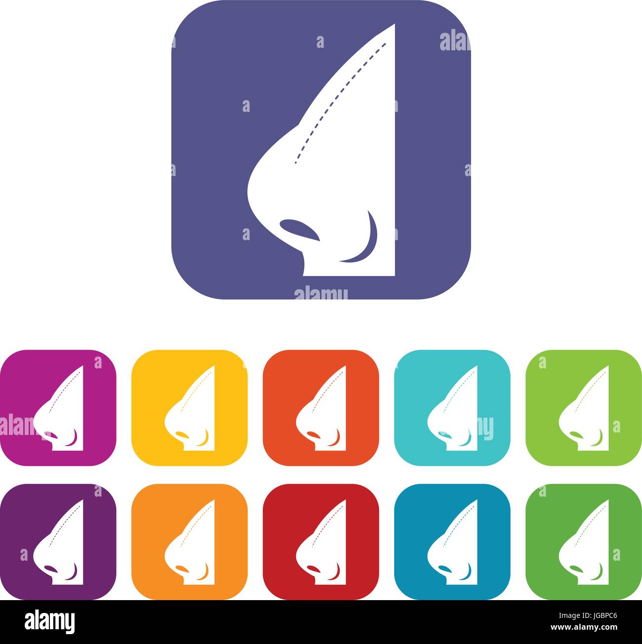 Rhinoplasty of nose icons set flat Stock Vector Image & Art - Alamy