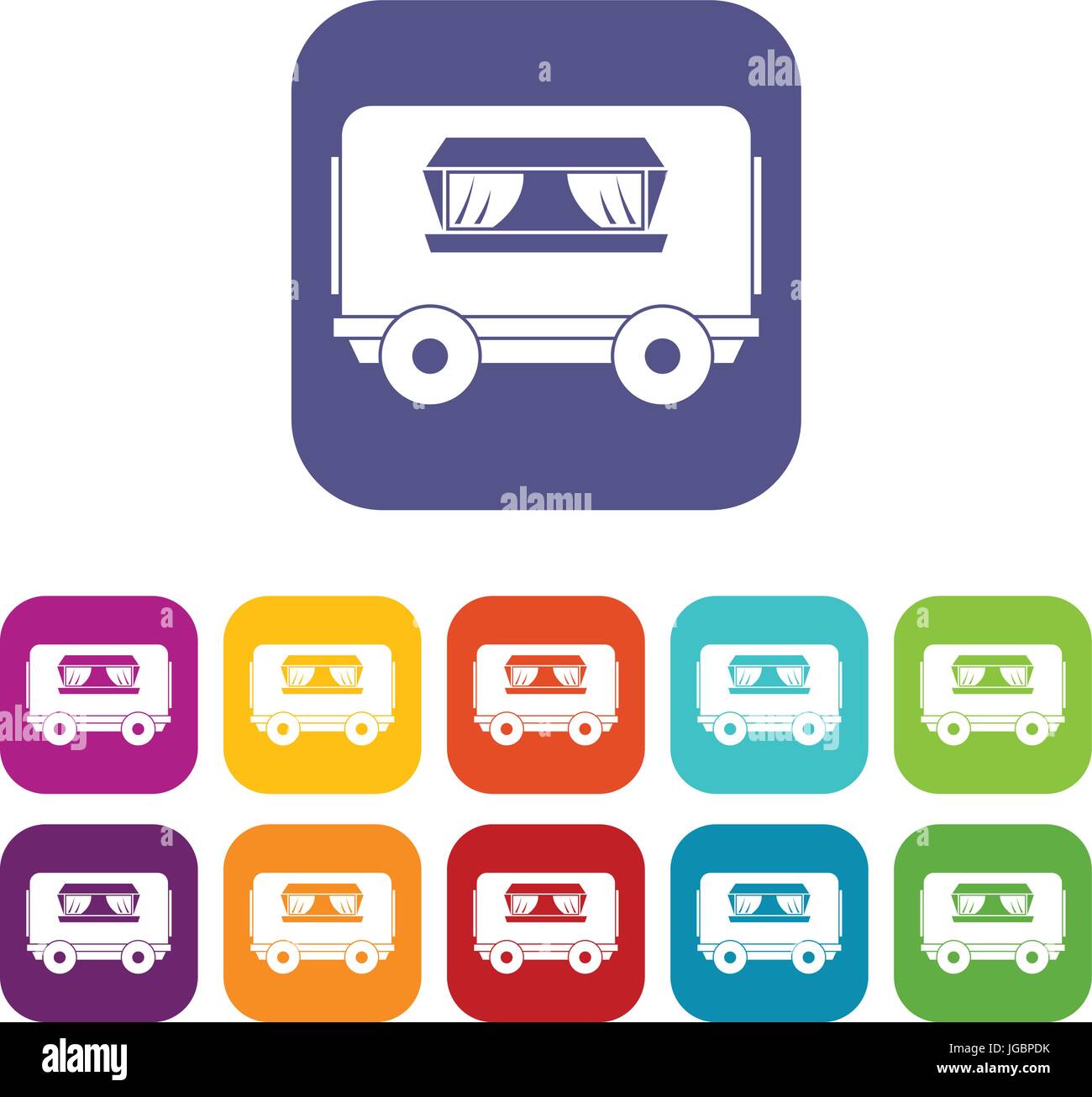 Food trailer icons set flat Stock Vector Image & Art - Alamy
