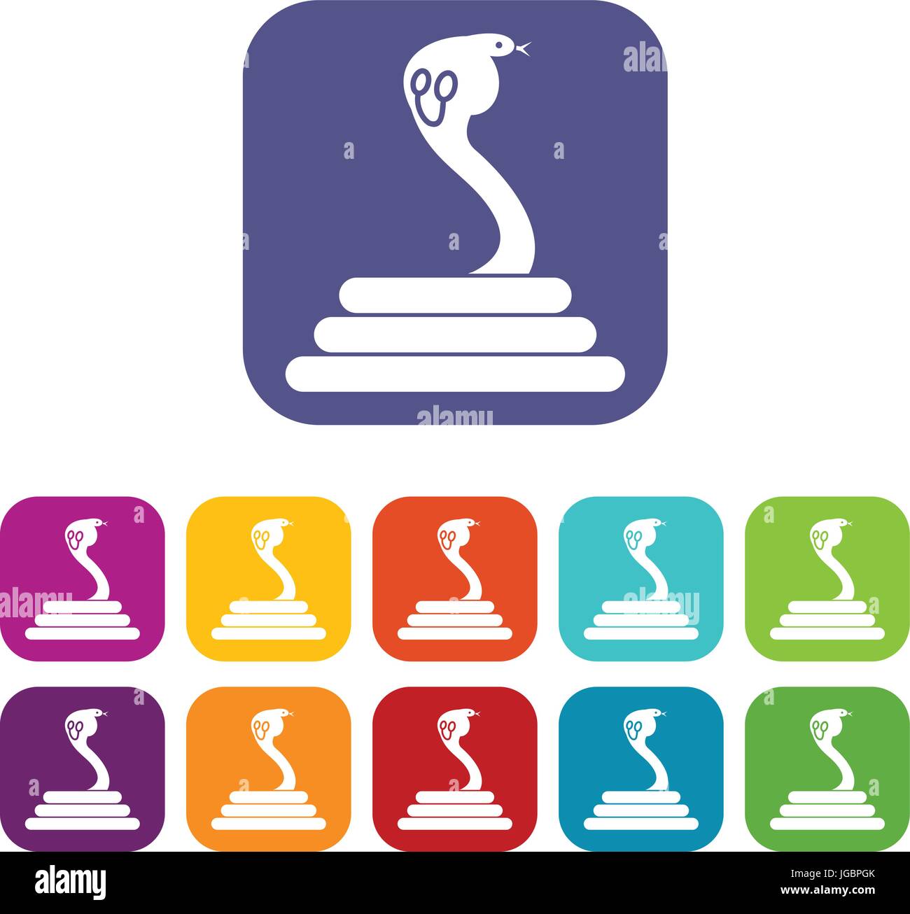 Cobra icons set flat Stock Vector Image & Art - Alamy