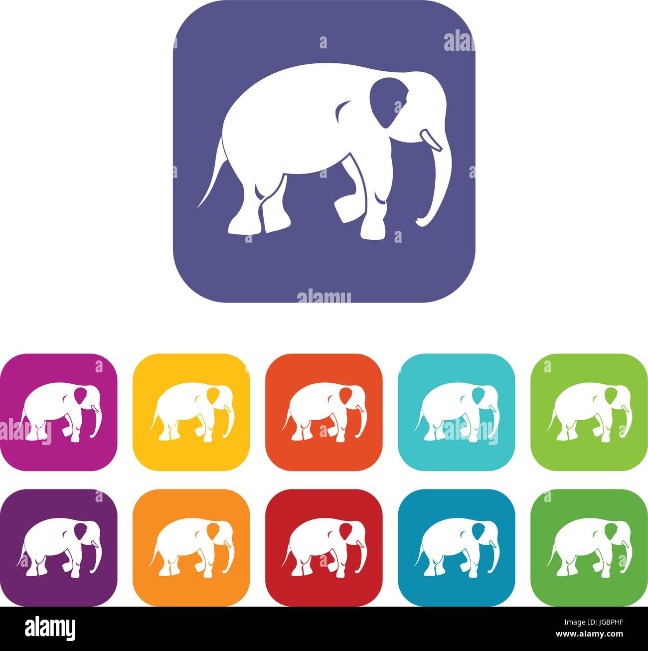 Elephant icons set flat Stock Vector Image & Art - Alamy
