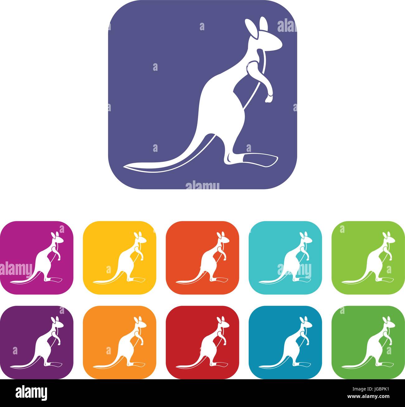Kangaroo icons set flat Stock Vector Image & Art - Alamy