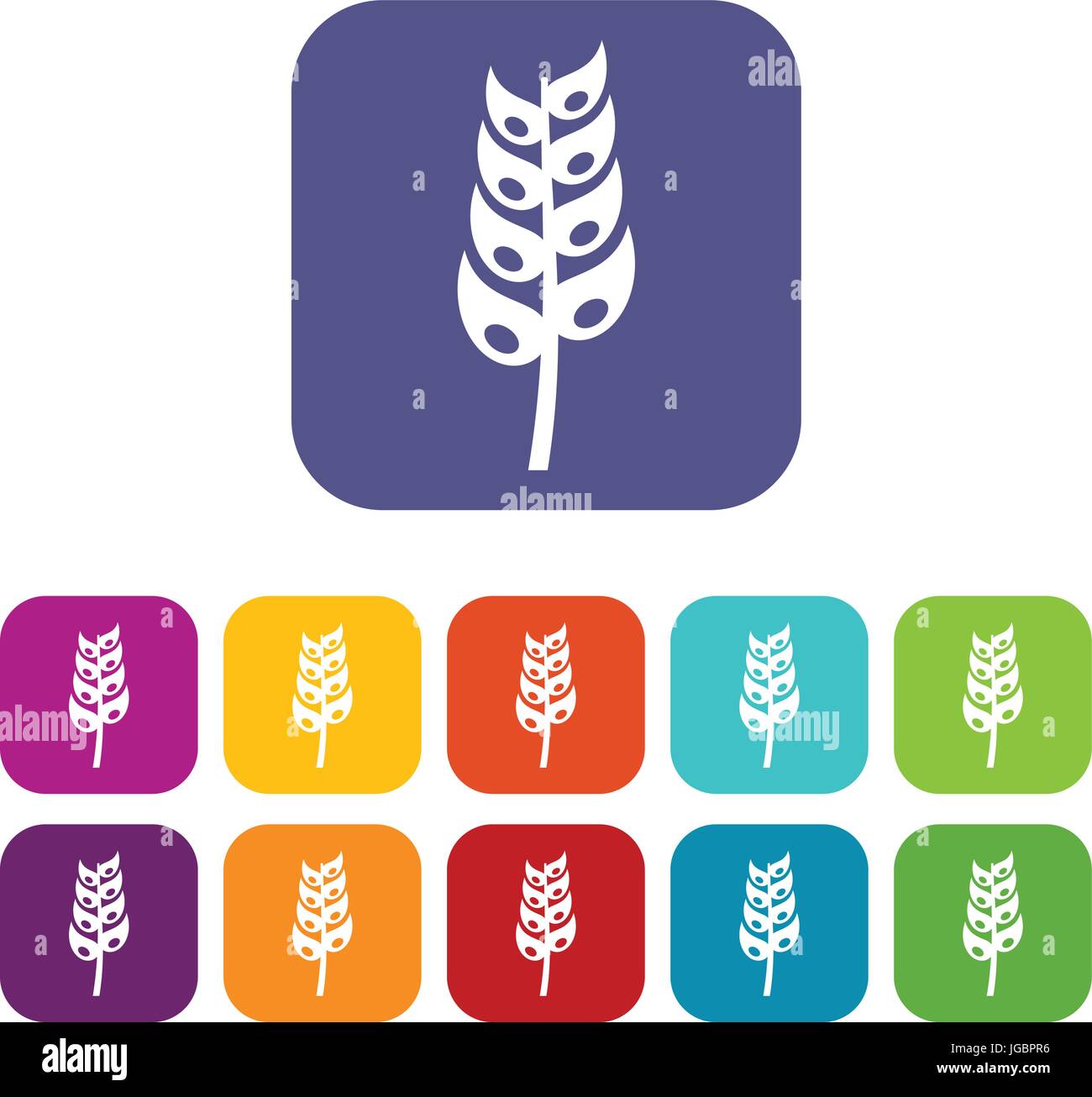 Ripe spica icons set flat Stock Vector Image & Art - Alamy