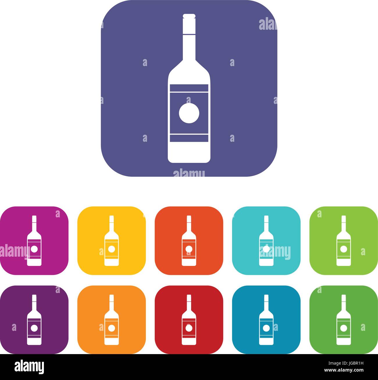 Vodka icons set flat Stock Vector Image & Art - Alamy
