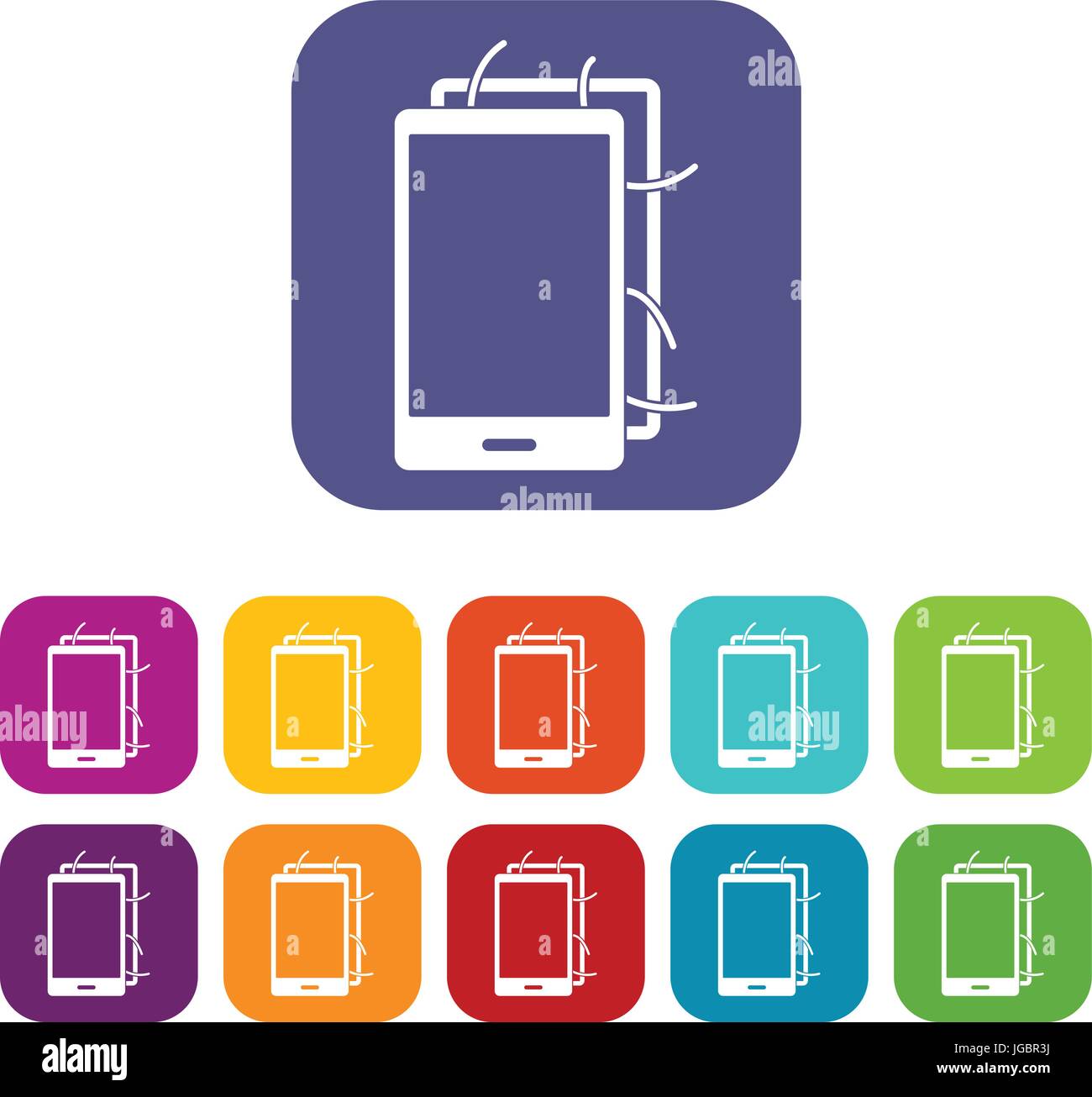 Opened phone icons set flat Stock Vector Image & Art - Alamy