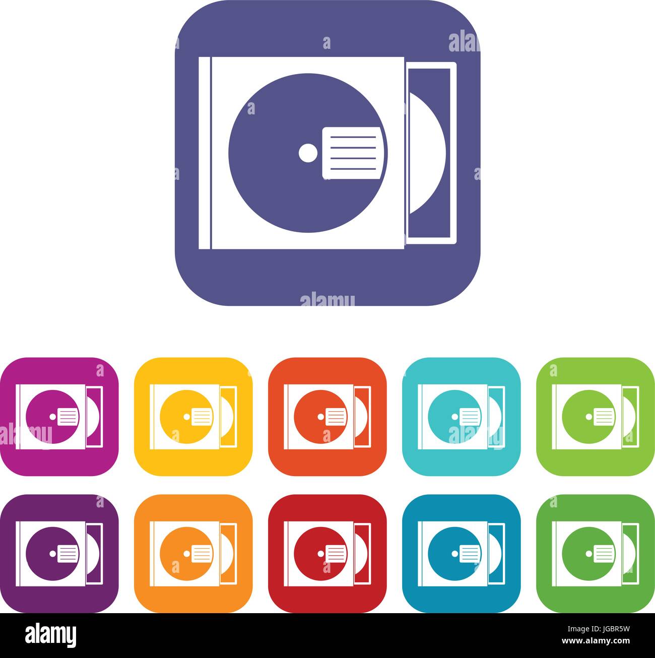 CD box with disc icons set flat Stock Vector Image & Art - Alamy