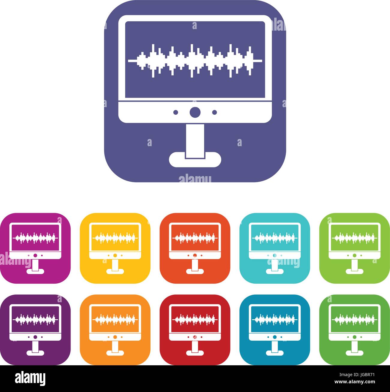 Sound waves icons set flat Stock Vector Image & Art - Alamy
