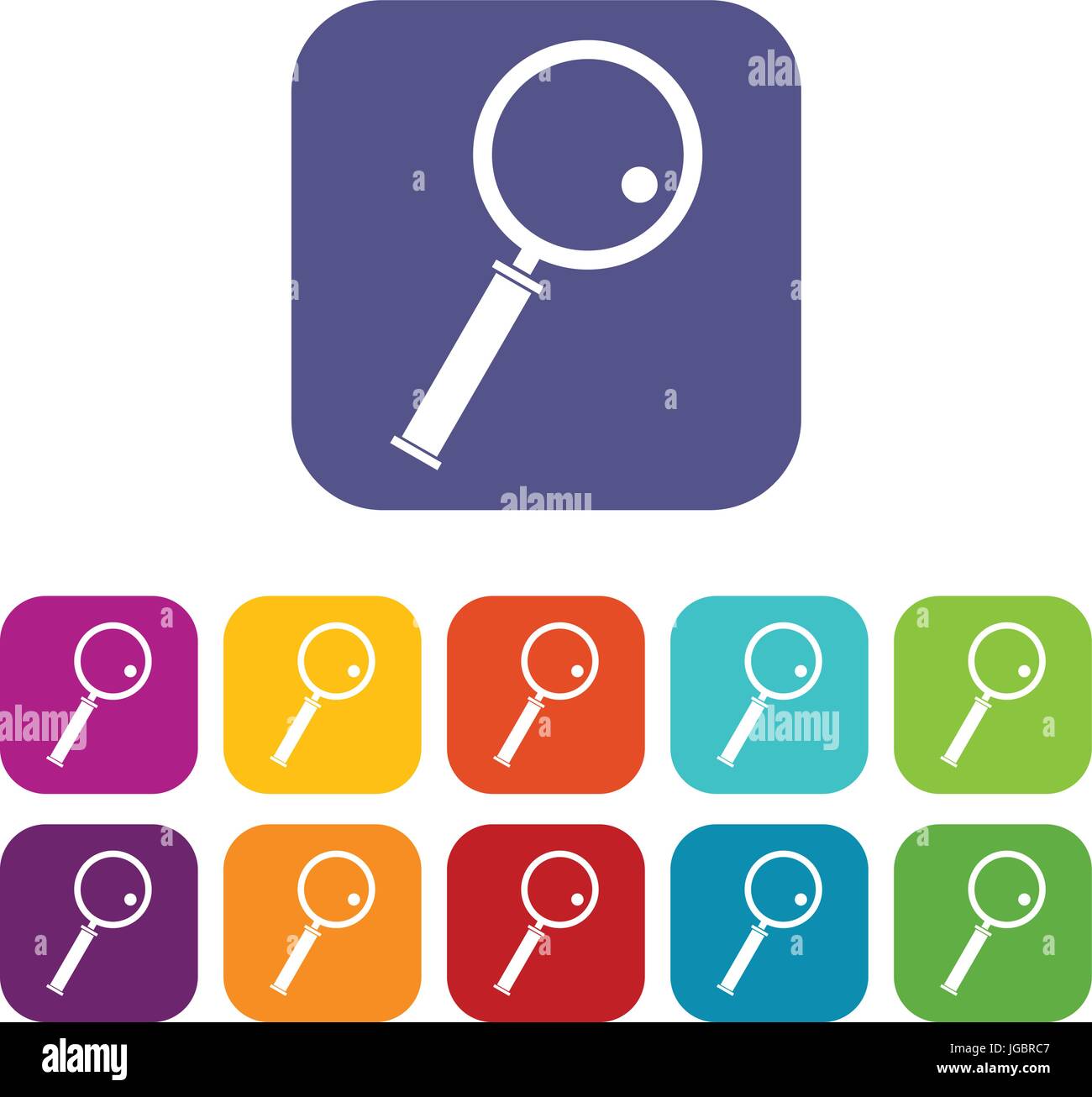 Loupe icons set flat Stock Vector Image & Art - Alamy