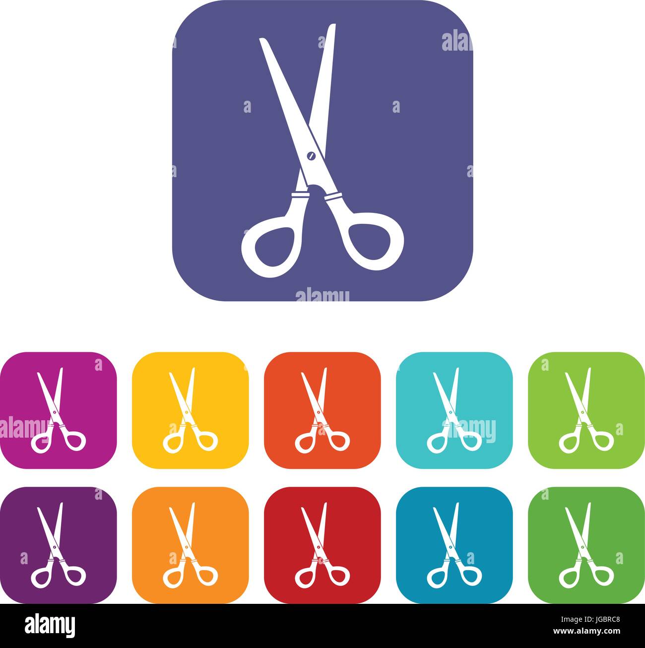 Stationery scissors icons set flat Stock Vector Image & Art - Alamy