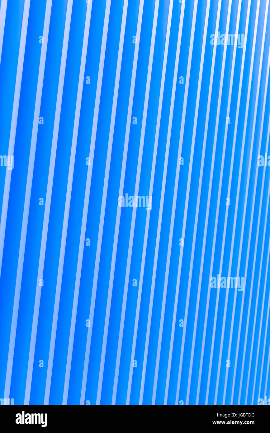 Detail of pattern striped metal facade for blue background Stock Photo ...