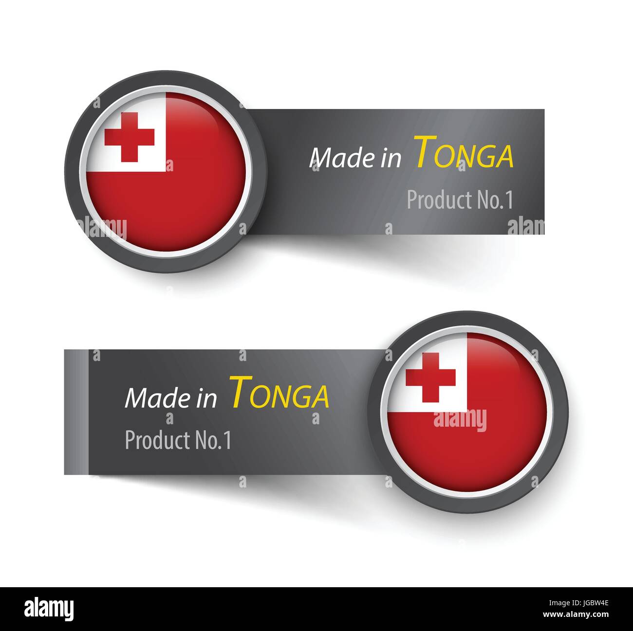 Flag icon and label with text made in Tonga Stock Vector Image & Art ...