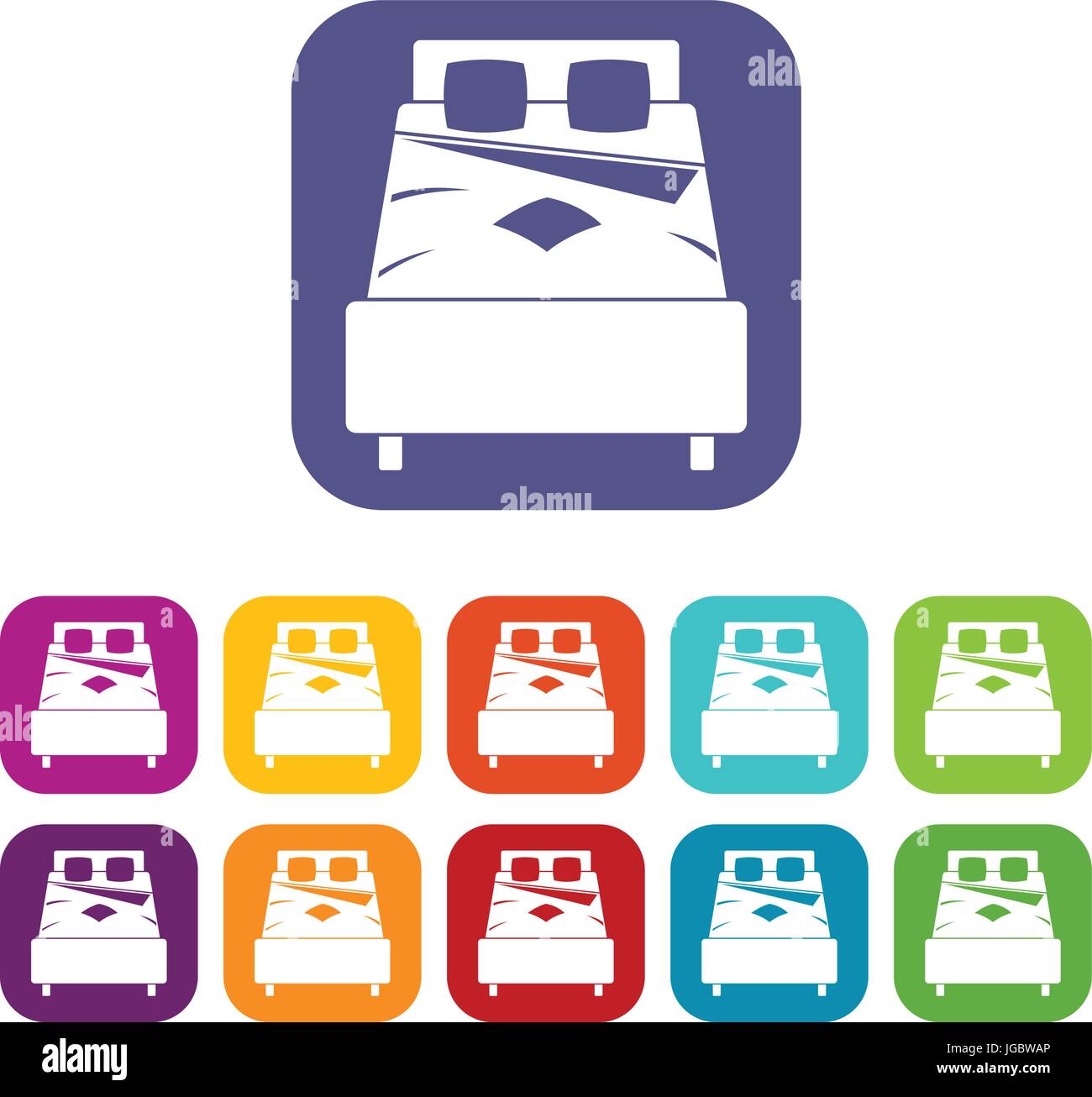 Bed icons set flat Stock Vector Image & Art - Alamy