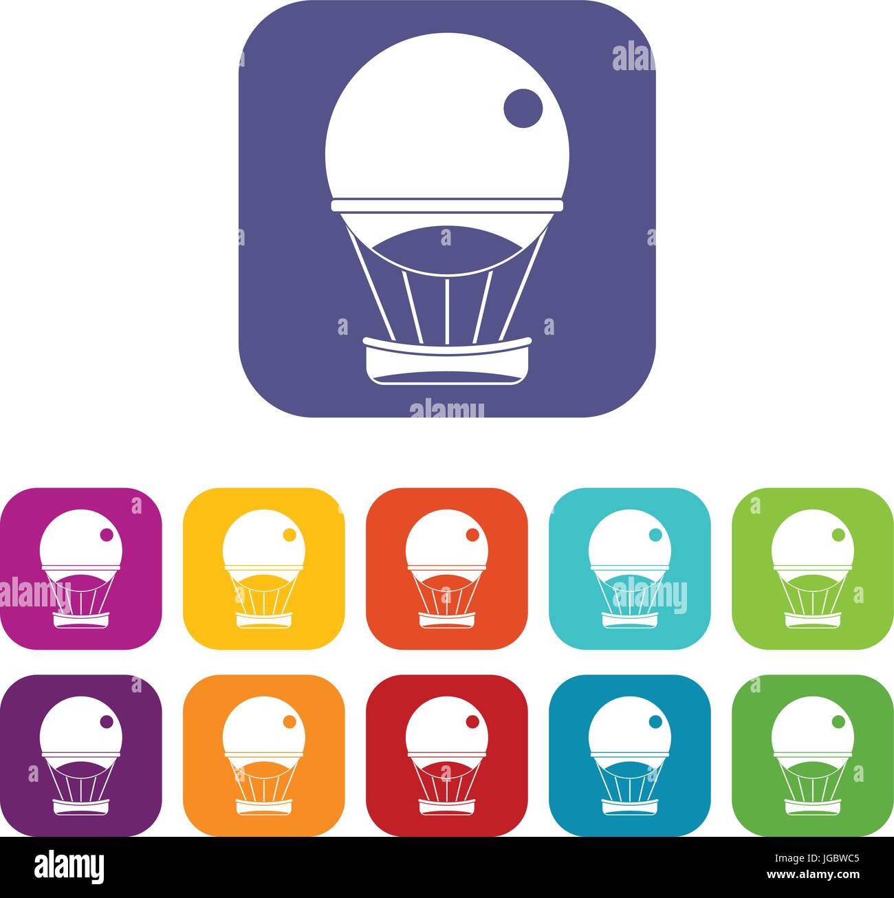 Aerostat Balloon Icons Set Flat Stock Vector Image And Art Alamy