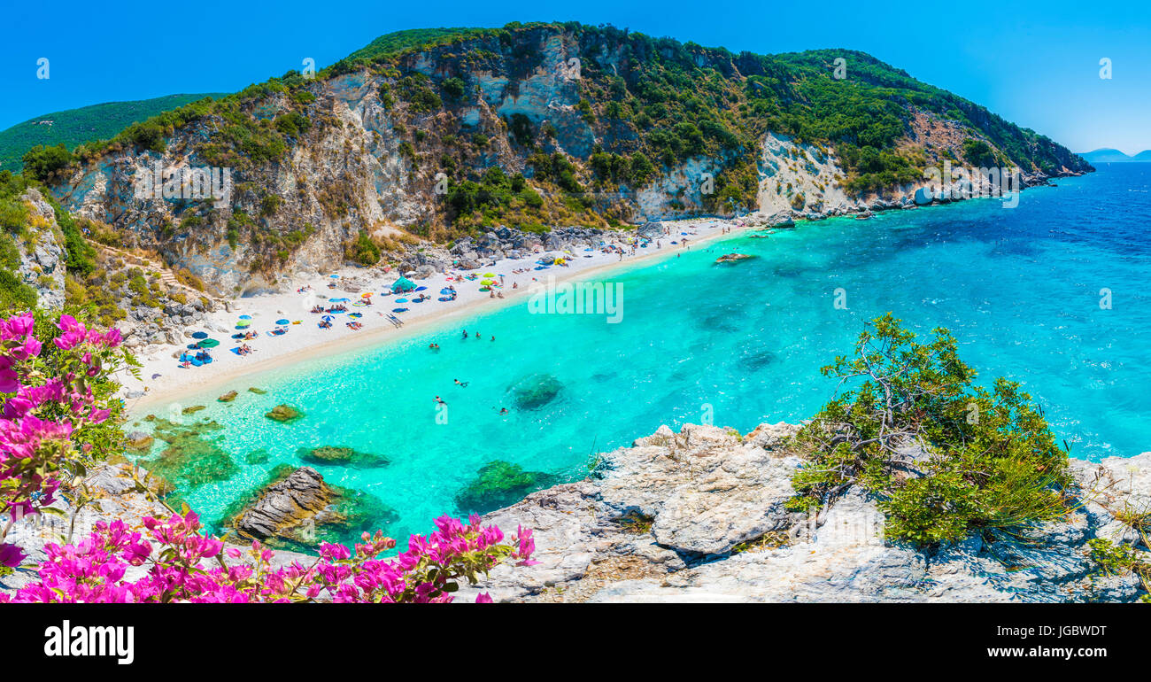 Agiofili beach on the Ionian sea, Lefkada island, Greece Stock Photo ...
