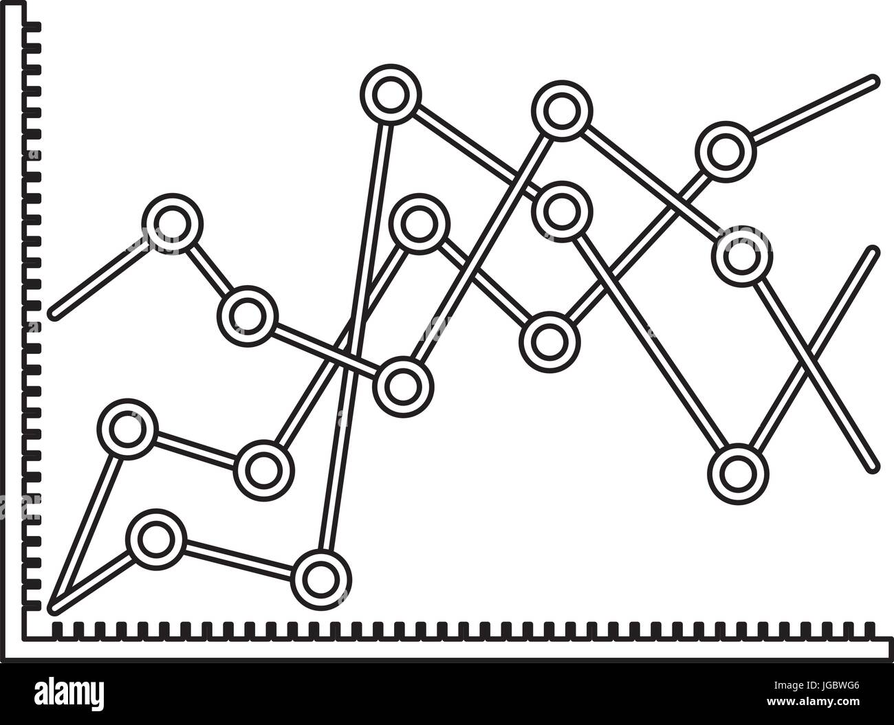 monochrome silhouette of statistical graphs linear rising Stock Vector ...
