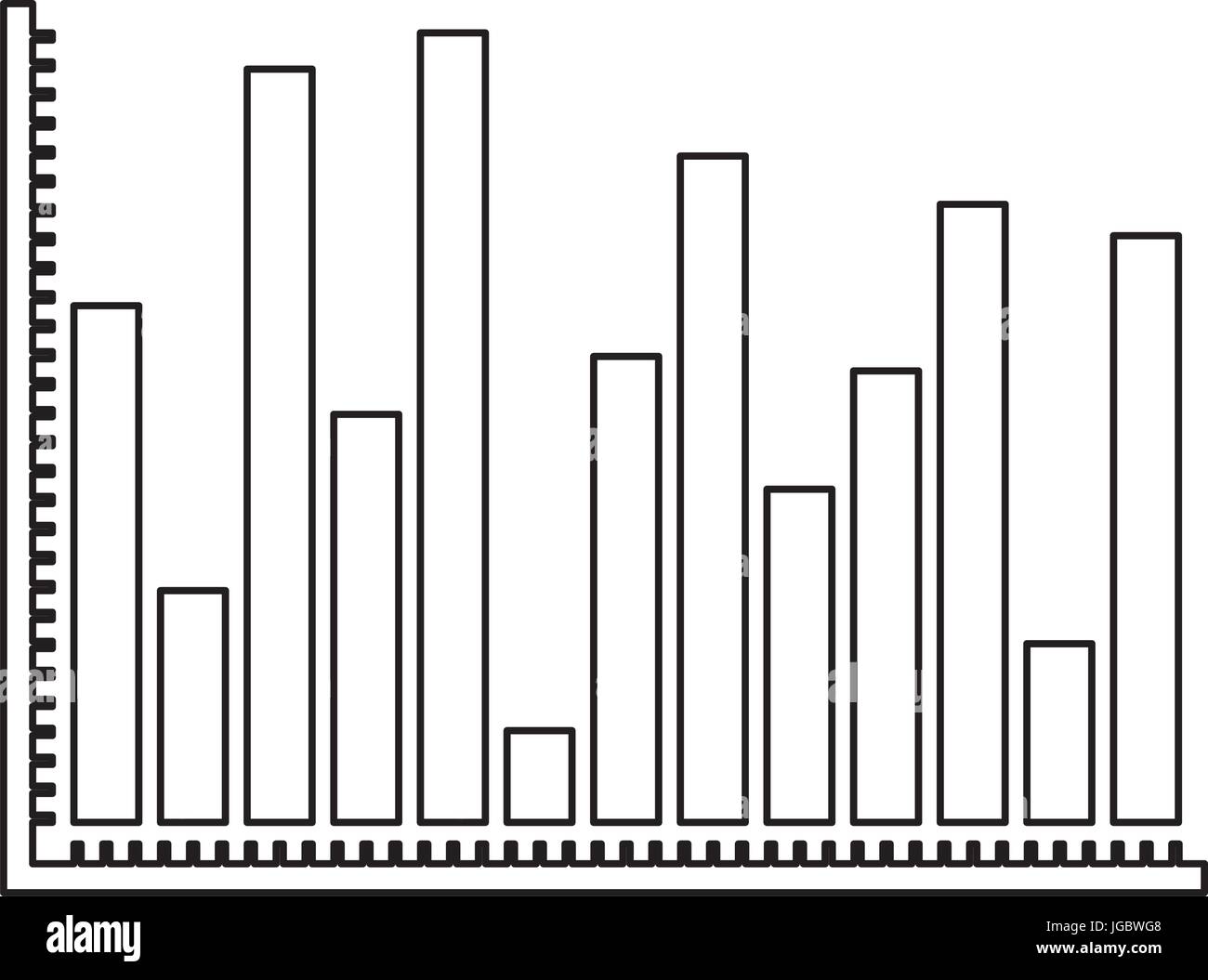 monochrome silhouette of statistical graphs bars Stock Vector Image ...