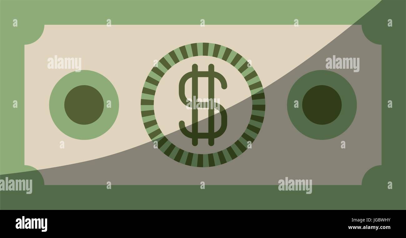 colorful silhouette of money bill with half shadow Stock Vector Image ...