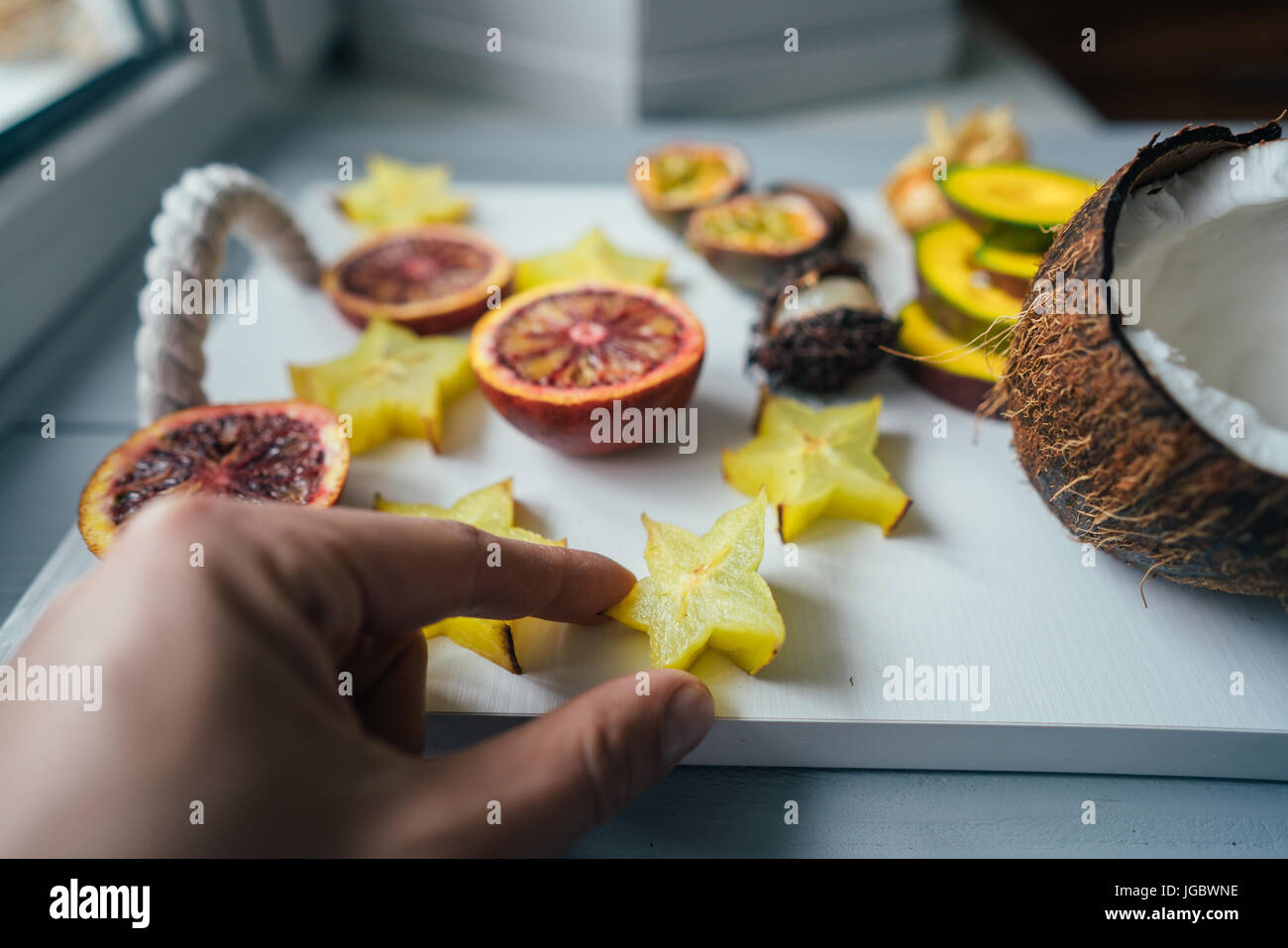 Exotic fruit platter Stock Photo - Alamy